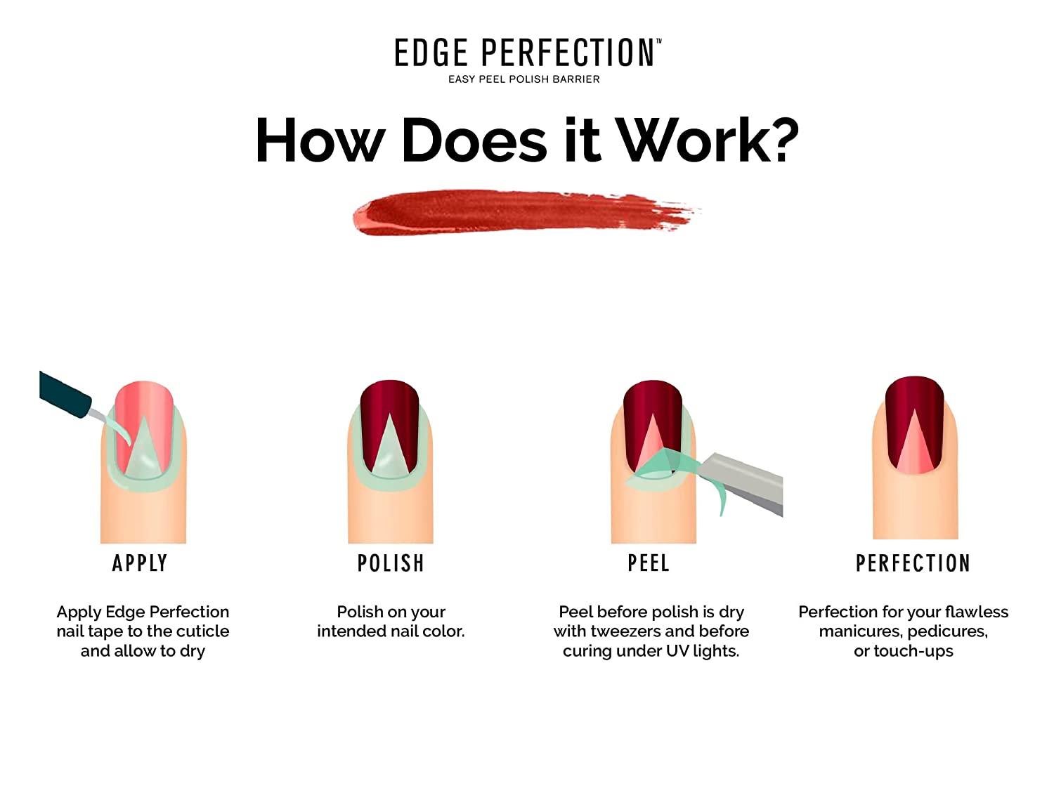 Edge Perfection Original Patented Nail Polish Barrier - 0.25 Fl Oz ...