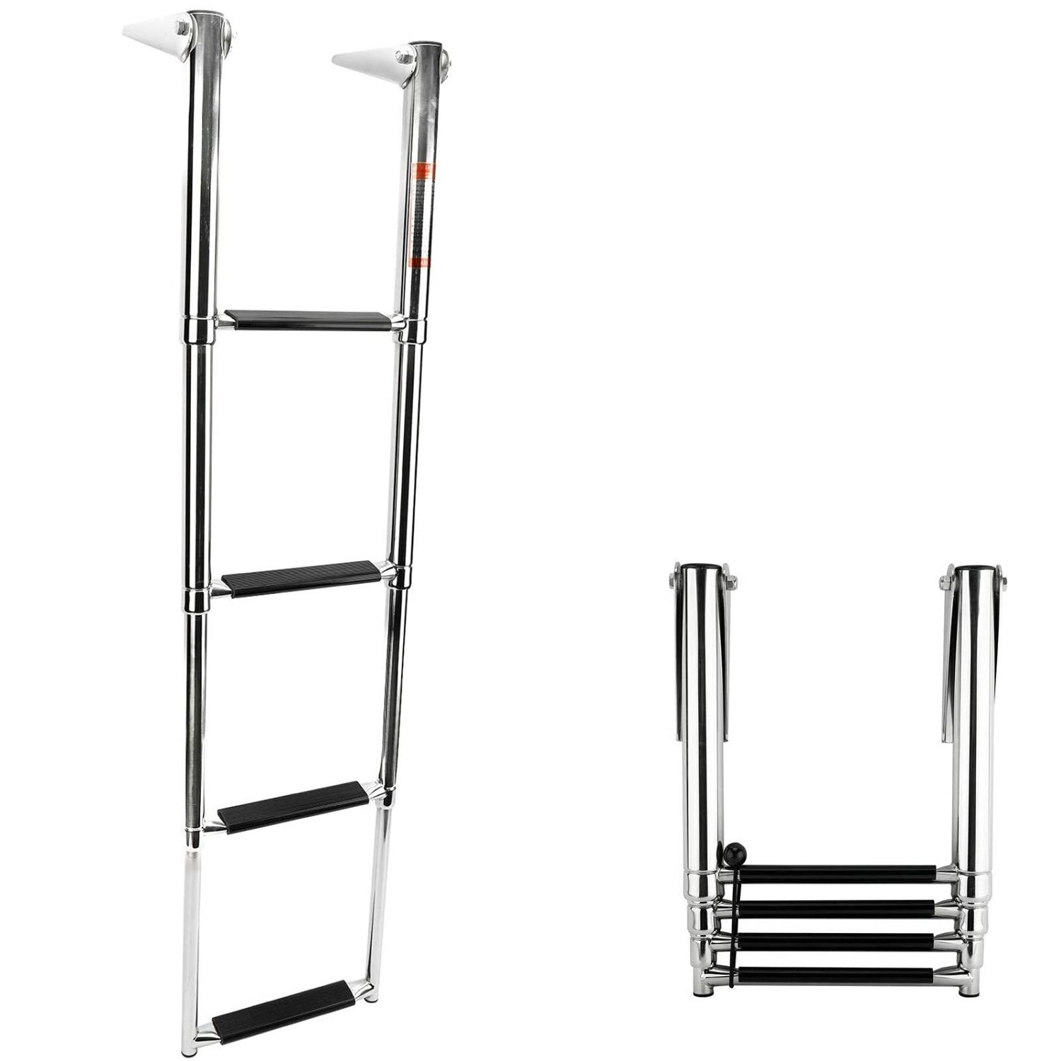 Amarine Made 4 Step Stainless Steel Telescoping Boat Ladder Swim Step