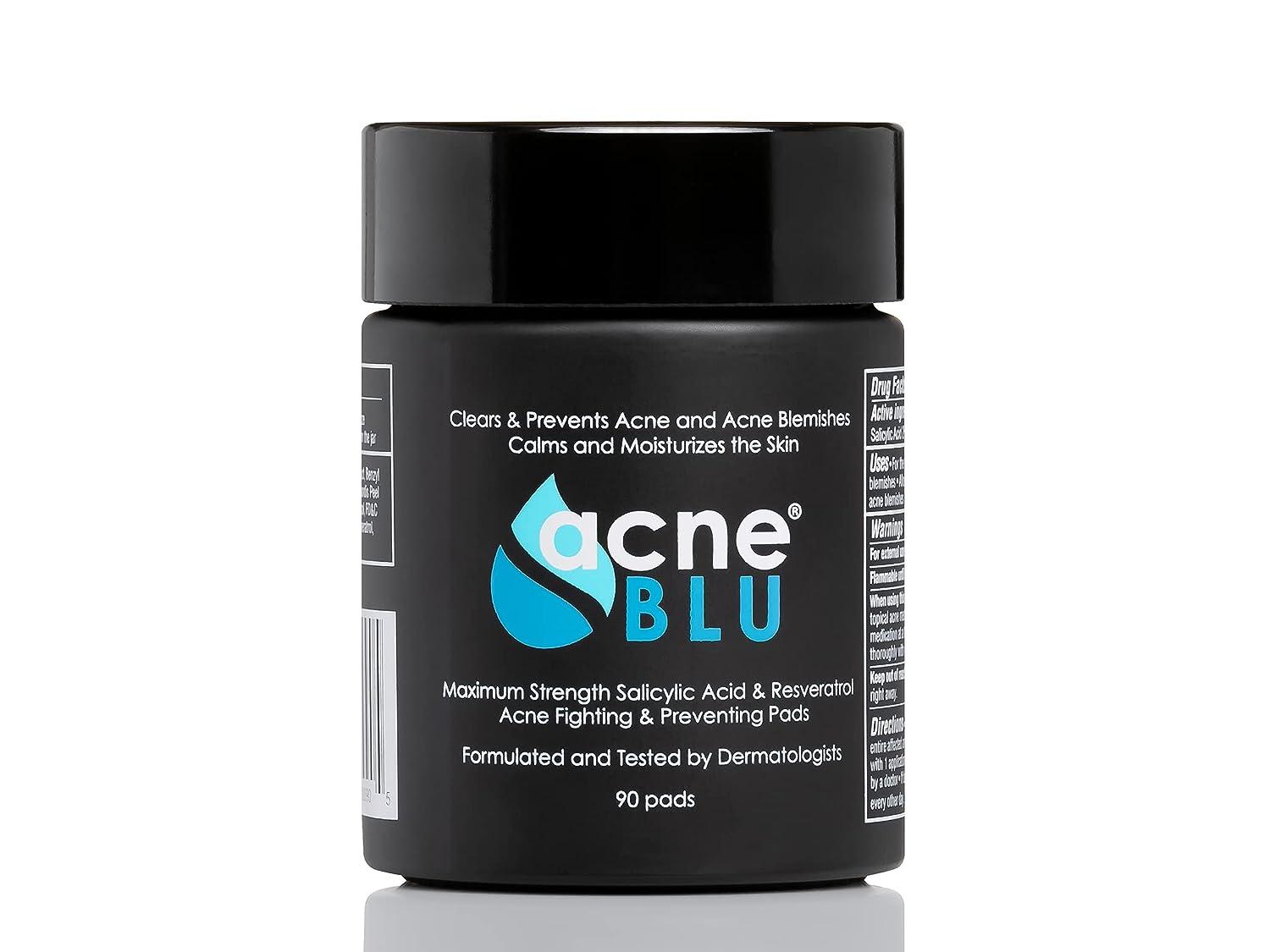 ACNE BLU Acne Treatment & Prevention Pads - 90 Pads in Satin Glass Jar ...