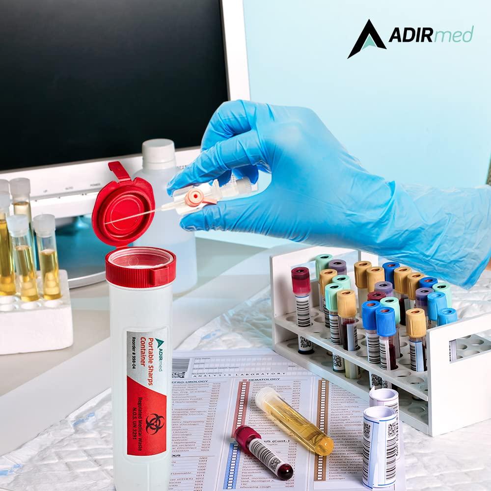 AdirMed Sharps Shuttle Container with Locking Mechanism - 6 Pack, Safe ...