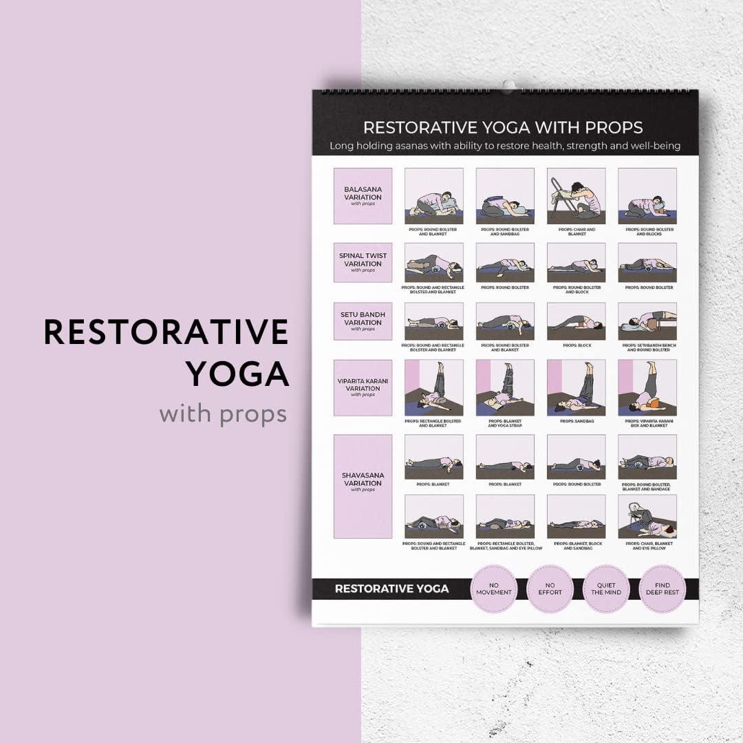 Yoga Poster Series - Top 362 Best Yoga Poses Calendar - Relieve Stress ...