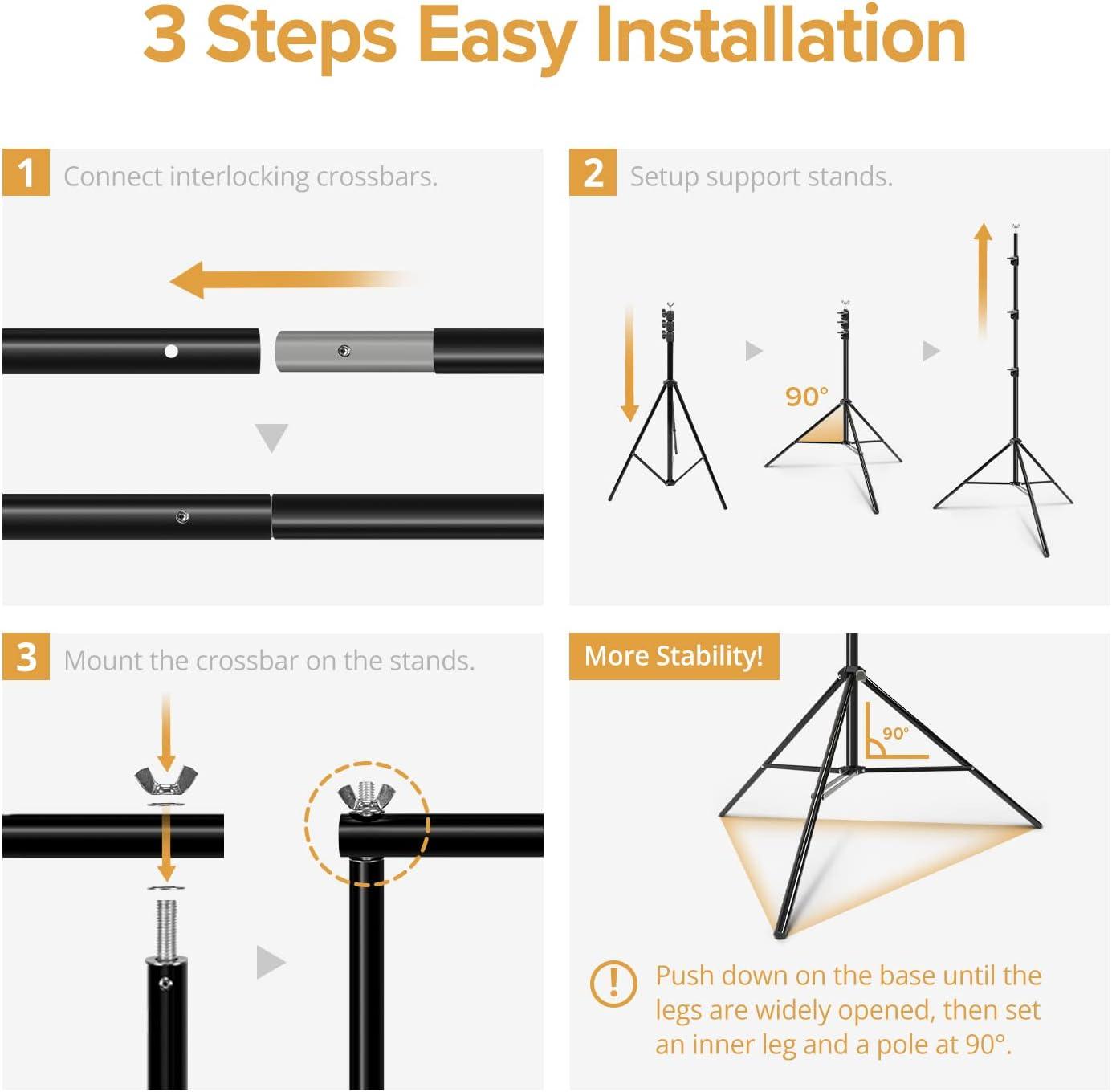 10x9.6ft Heavy Duty Background Support System | Curtain Style Backdrop ...