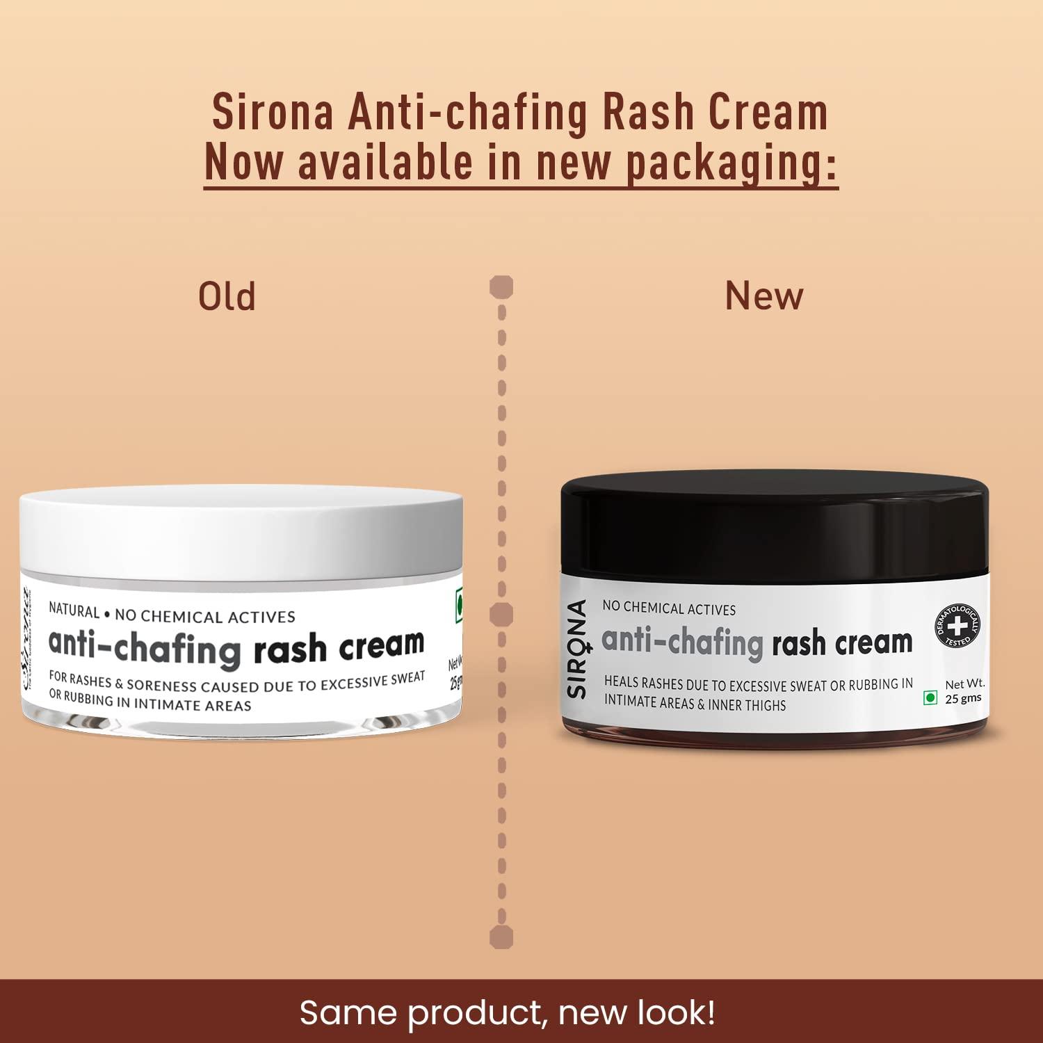 Sirona Natural Anti Chafing Rash Cream - 25gm (Pack of 2) | Skin ...