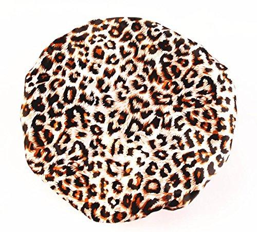 Thicken Double Layer Waterproof Leopard Shower Cap for Women - Nument ...