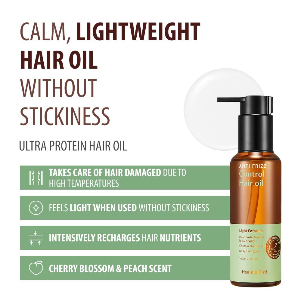 HEALING BIRD Almond Hair Oil - Heat Protectant, Split-End Care, Fast ...