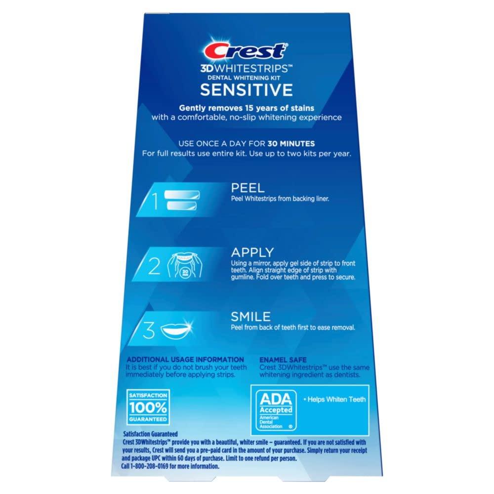 Crest 3D Whitestrips Sensitive: At-home Teeth Whitening Kit - 18 ...