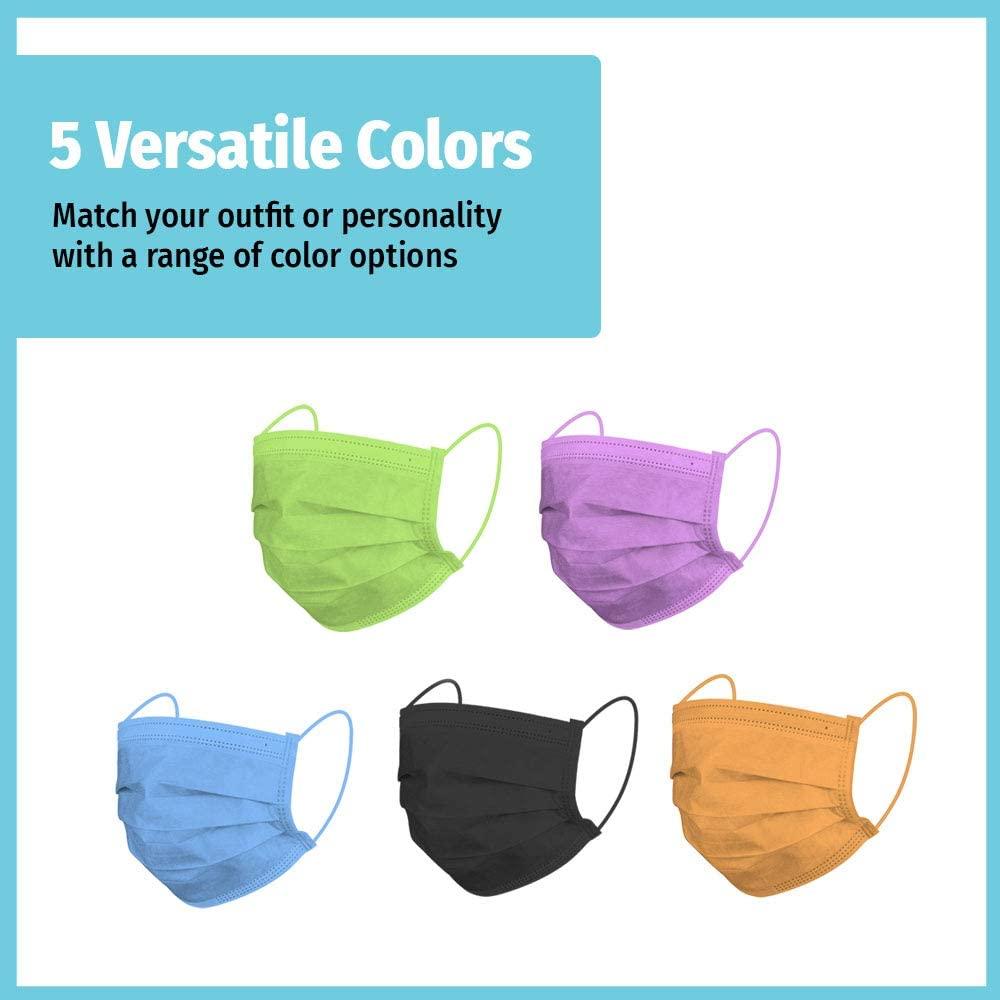 HoMedics Disposable 3-Layer Face Mask - 50 Pack, Adjustable Elastic Ear ...