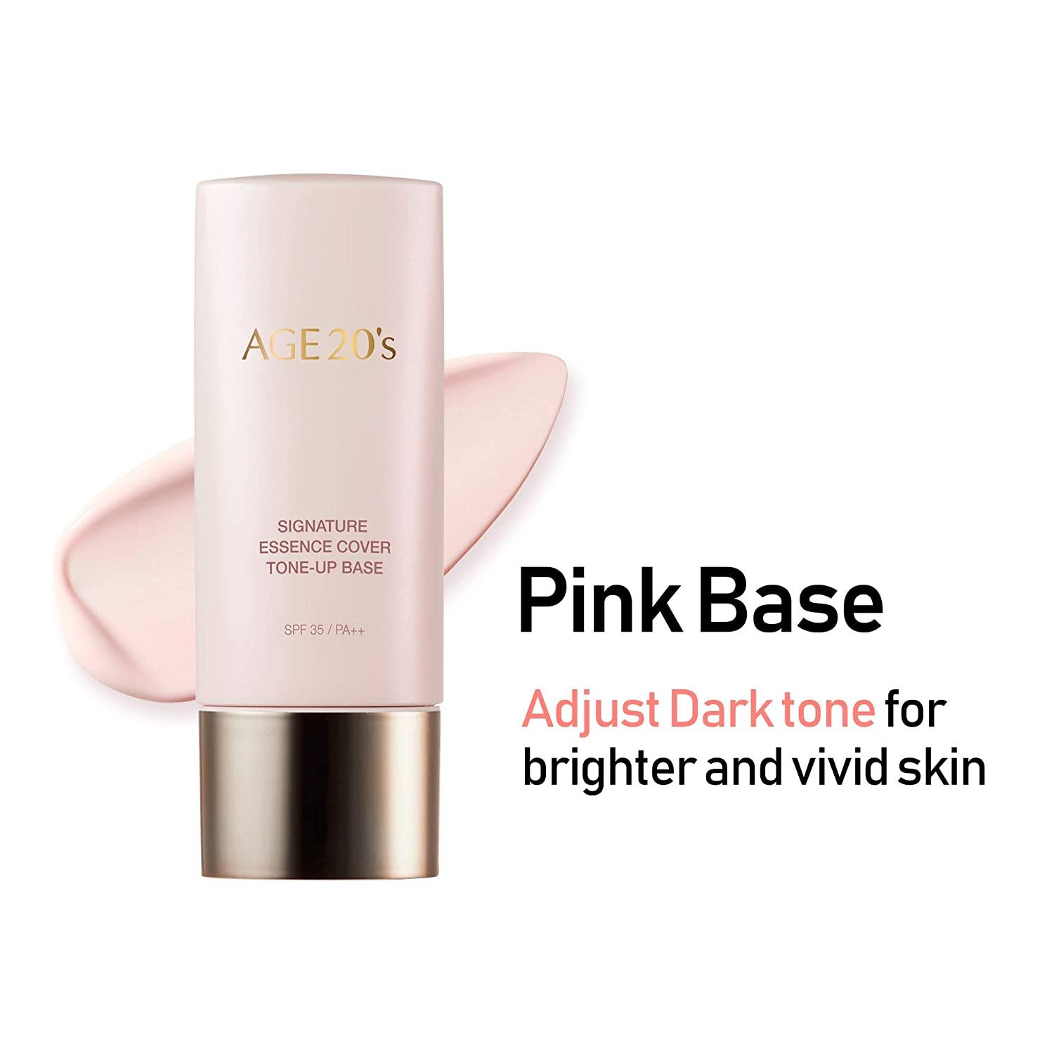 AGE 20's Brightening Pink Tone Up Base with 71% Hydrating Essence SPF35 PA++ Primer - Korean ...