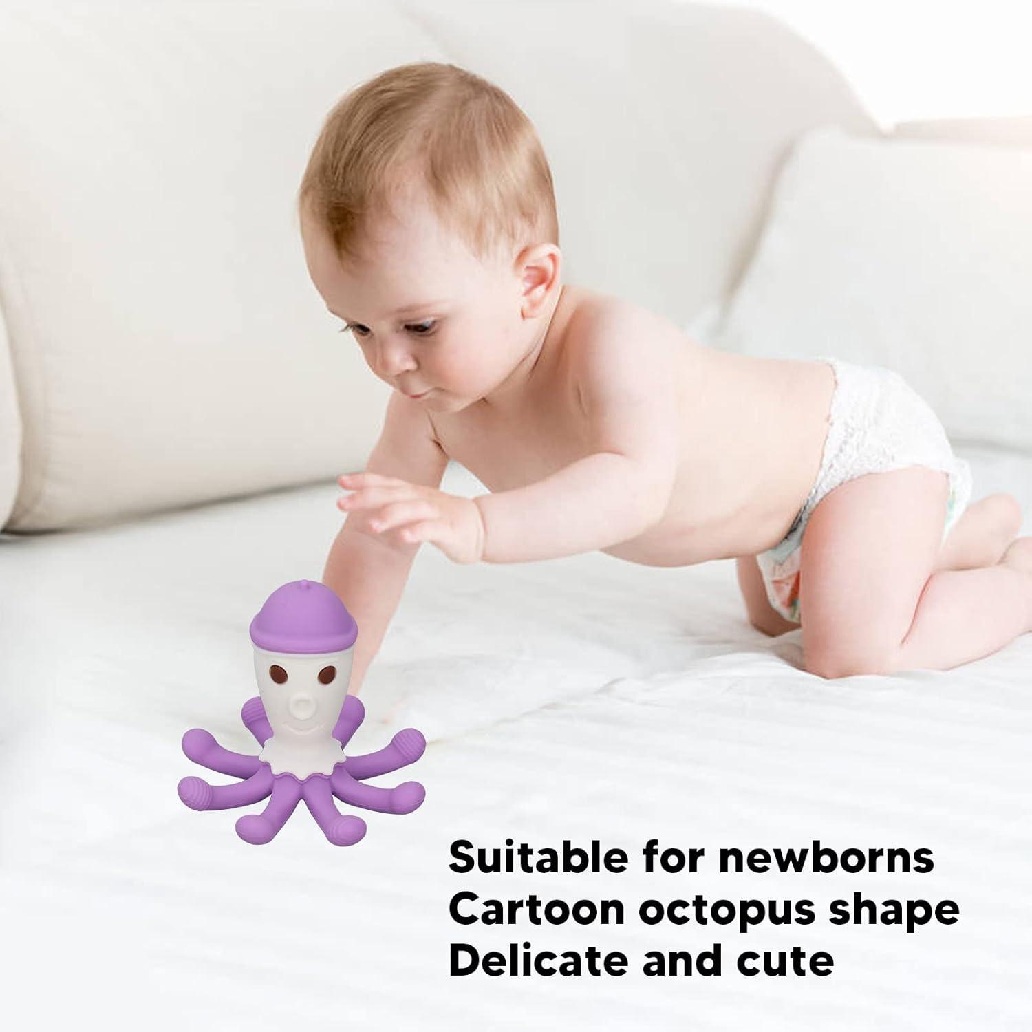 Octopus Silicone Baby Teething Toy | Soft Cartoon Teether Ring ...