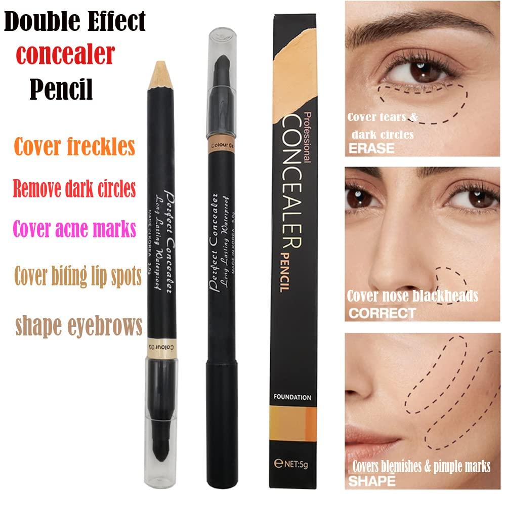 Dual Sided Concealer Pencil - Professional Waterproof 2 in 1 Concealers ...