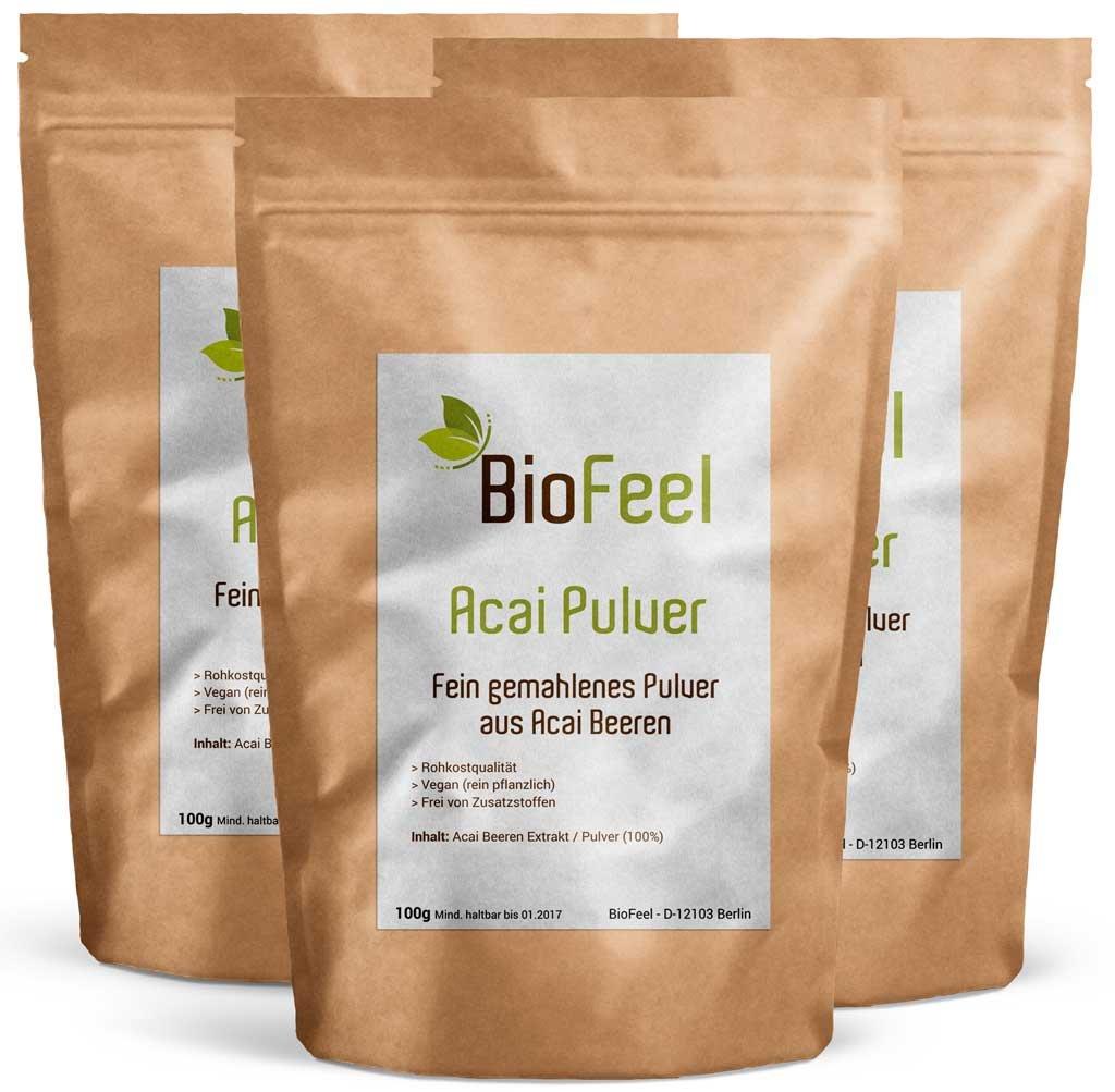 BioFeel Organic Acai Powder 300g - Superfood Pack of 3 Nutrient-Rich ...