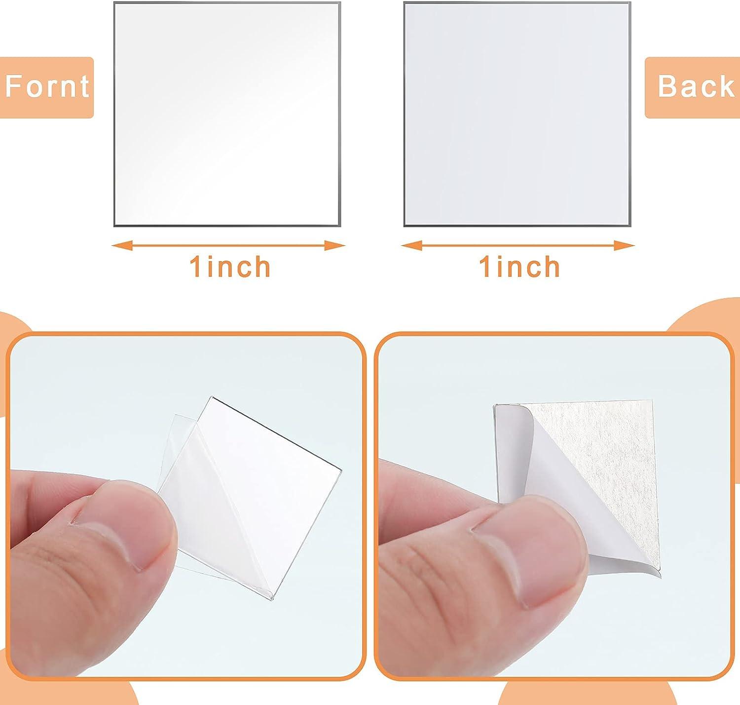 50-Piece Mini Square Mirror Adhesive Tiles for Crafts & DIY Projects ...