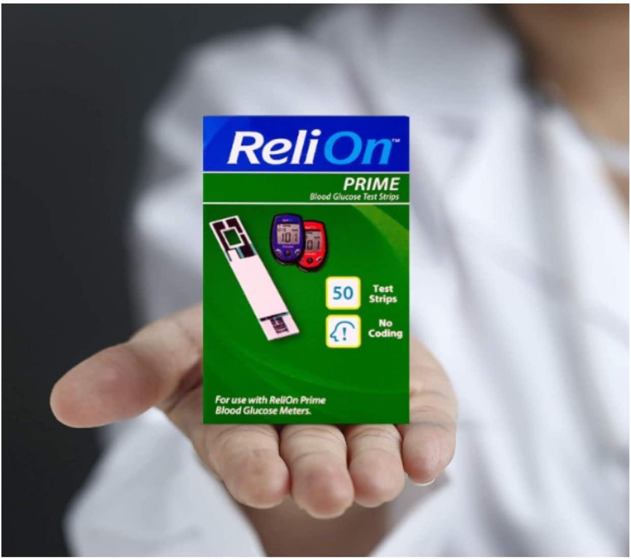 ReliOn Prime Blood Glucose Test Strips 50 Count (2 Pack) with STS Home ...