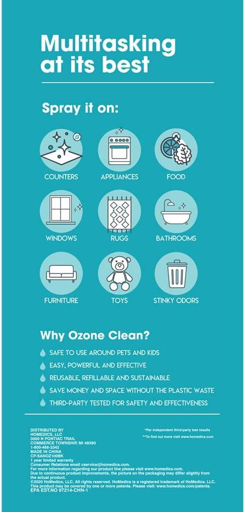 Ozone Clean 3-in-1 Chemical-Free Disinfectant Spray | Multipurpose ...