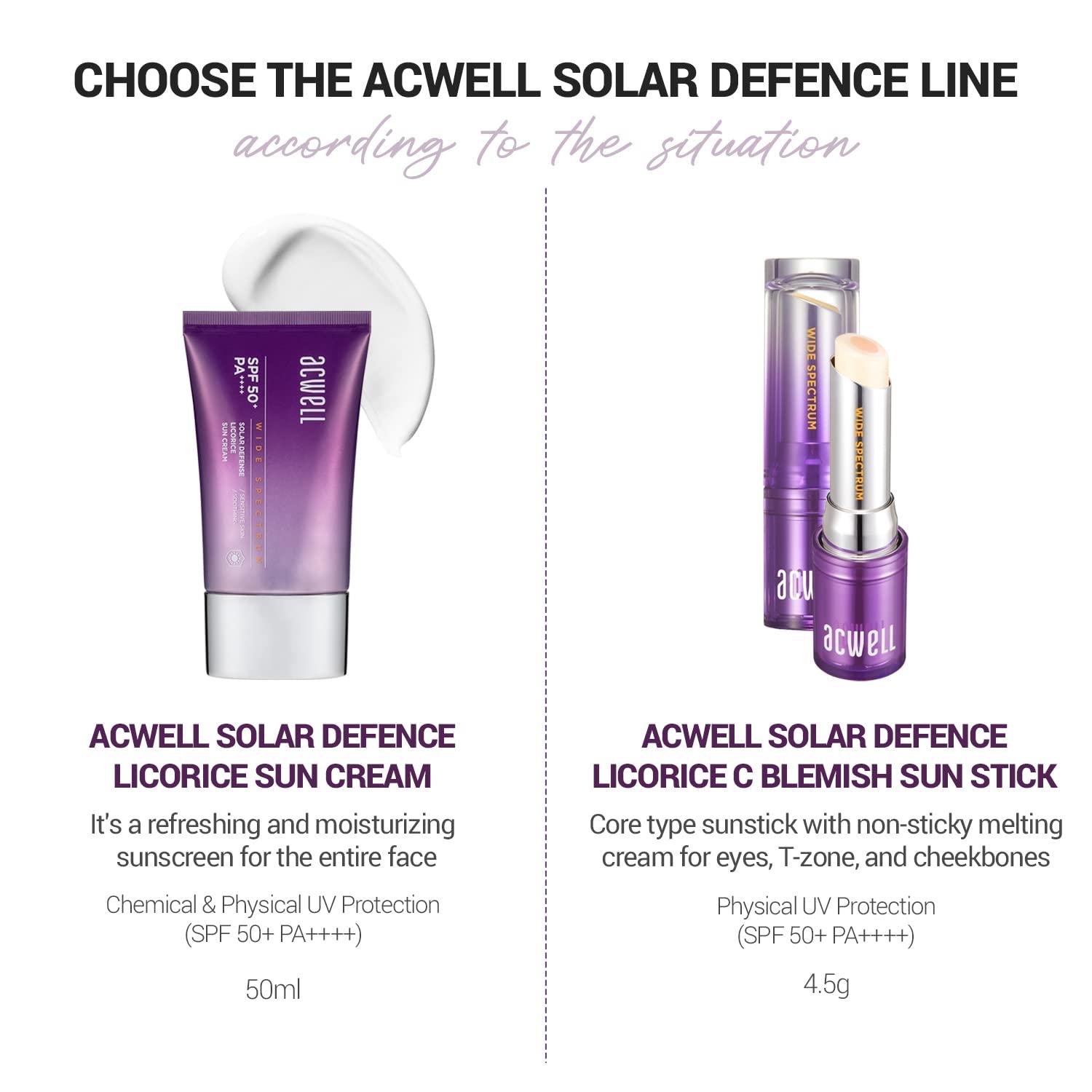 ACWELL Solar Defence Licorice Sunscreen SPF 50+ PA++++ 1.69oz | Anti ...