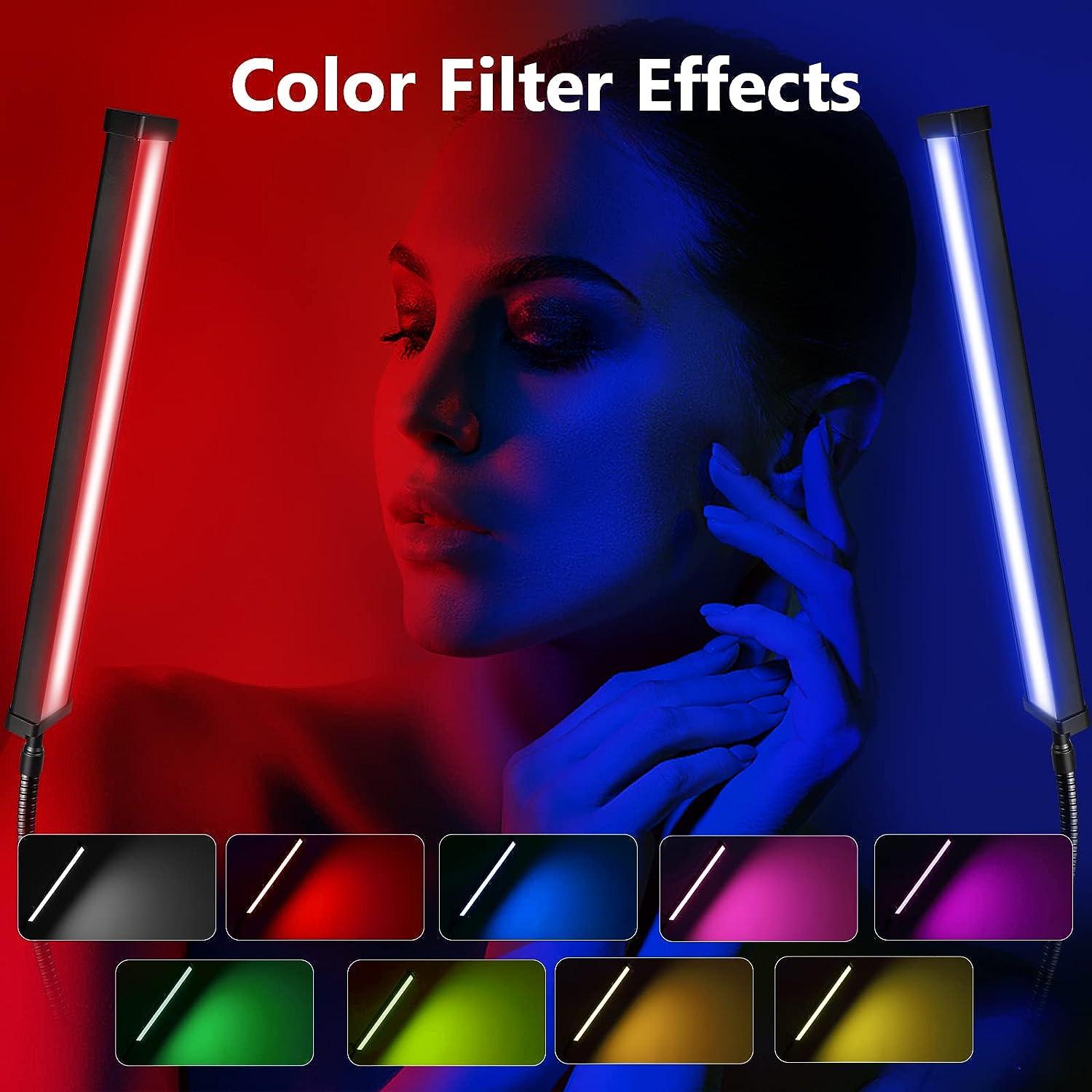 Gepege LED Video Light Stick Wand Kit with Tripod Stand and Color ...