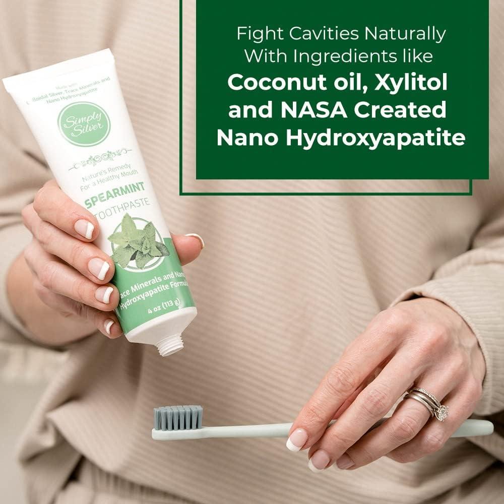 Simply Silver Spearmint Toothpaste - Nano Hydroxyapatite Formula ...