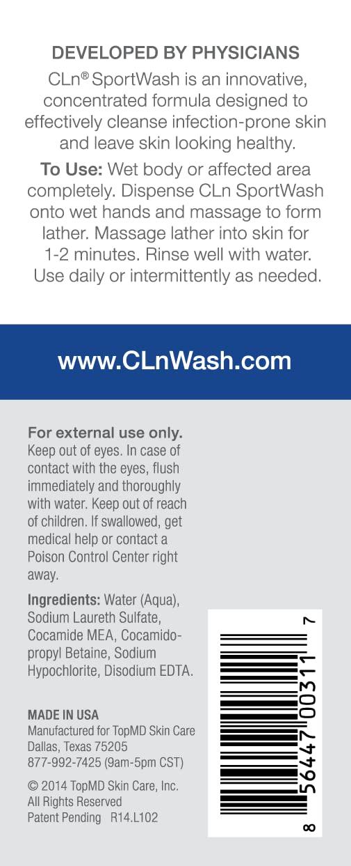 CLn SportWash - Body Wash for Sport Infections, Rashes, and Ingrown ...