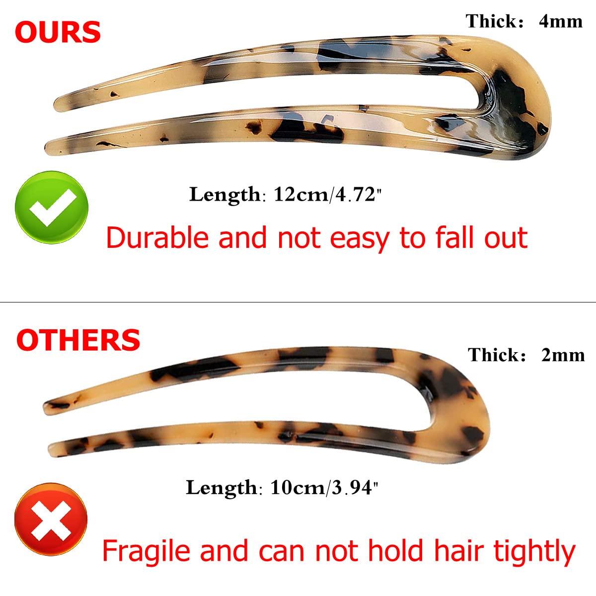 Vintage 3-Piece Large U-Shaped Hair Pins Set for Girls Hairstyle ...