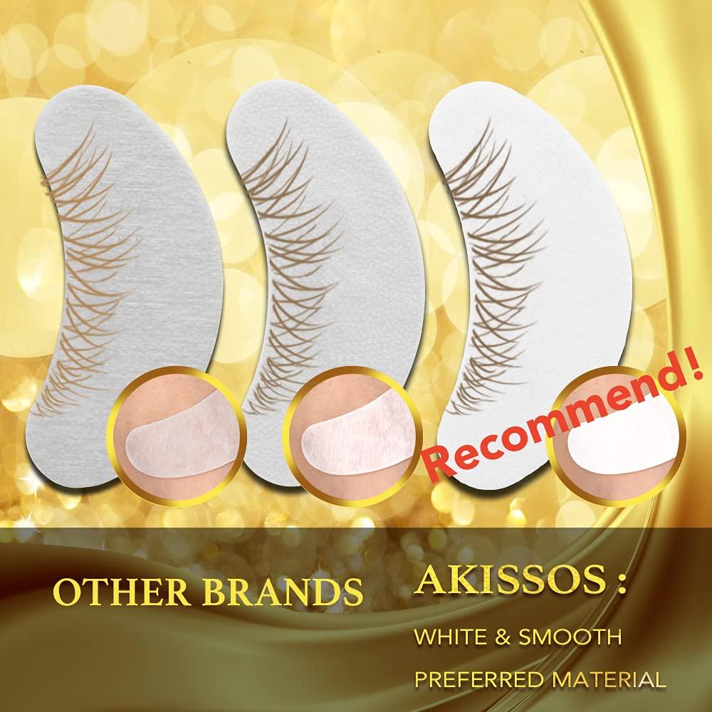 Akissos 100 PCS Hydrogel Eyelash Extension Under Eye Gel Patches - Lint ...