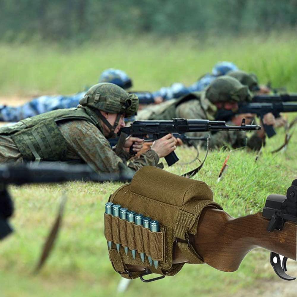 KWNRAOR Rifle Cheek Riser with 7 Buttstock Ammo Holder - Khaki | Buy ...