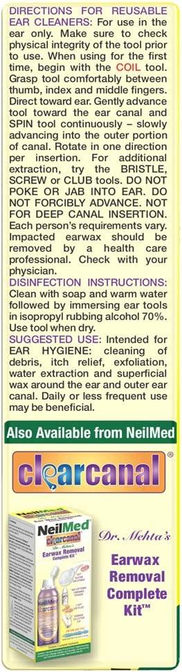 NeilMed Reusable Flexible Ear Cleaners Set - 15 Pieces with Wax ...