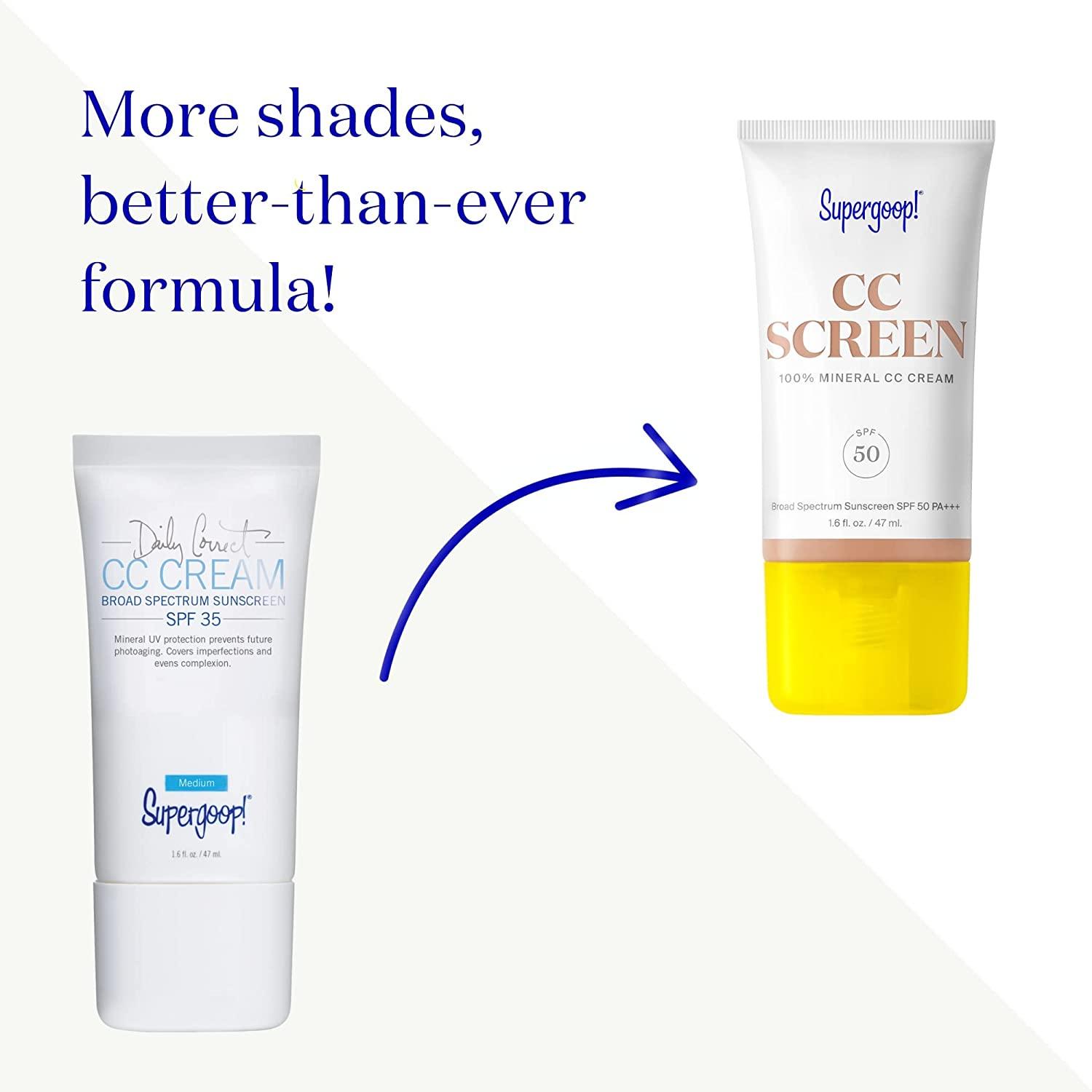 Supergoop! CC Screen SPF 50 - Mineral Color-Corrector & Tinted ...