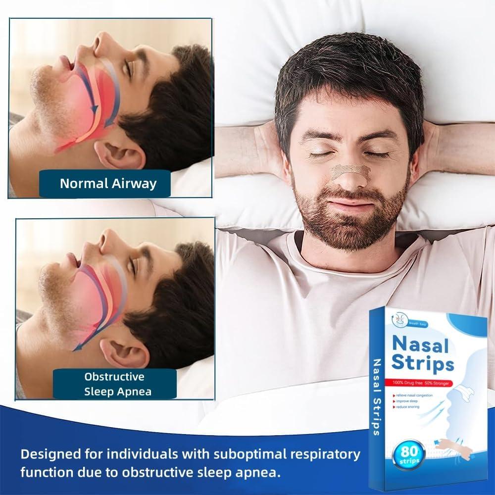 80-Piece Nasal Strips for Snoring Relief & Allergies | Anti-Snoring ...