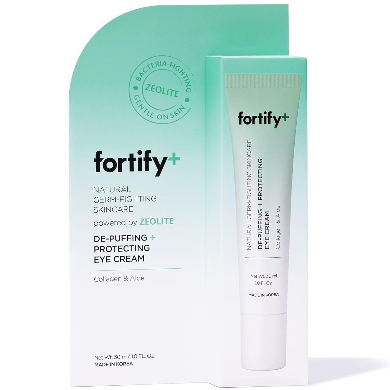 Fortify Power Duo: Natural Germ-Fighting Skin Care Bundle with De-Puffing Eye Cream & Protecting ...
