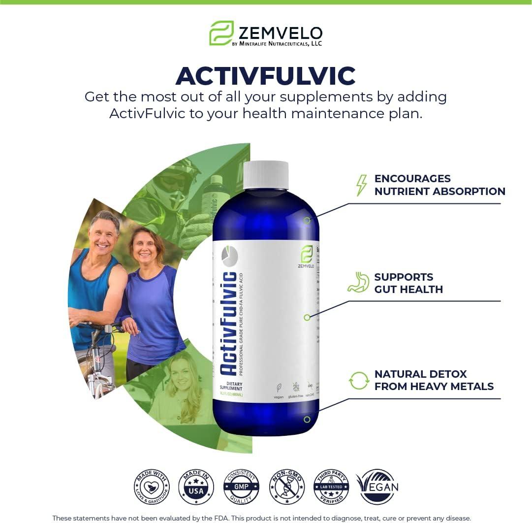 ActivFulvic - 32-Day Fulvic Acid Liquid Supplement for Digestive Health ...