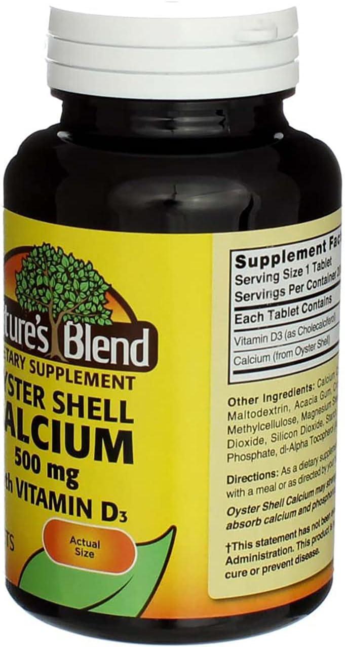 Nature's Blend Oyster Shell Calcium with D3 200 Tabs - Bone Health ...