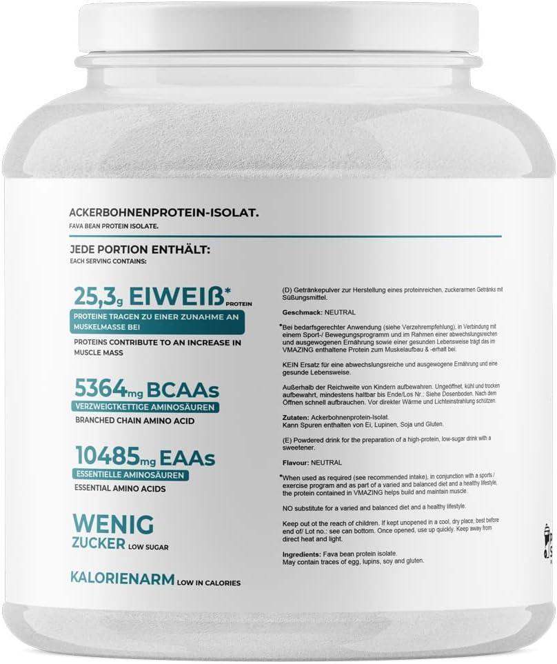 Vmazing90 Vegan Protein Isolate 1kg | Acker Beans & Fava Bean Protein ...