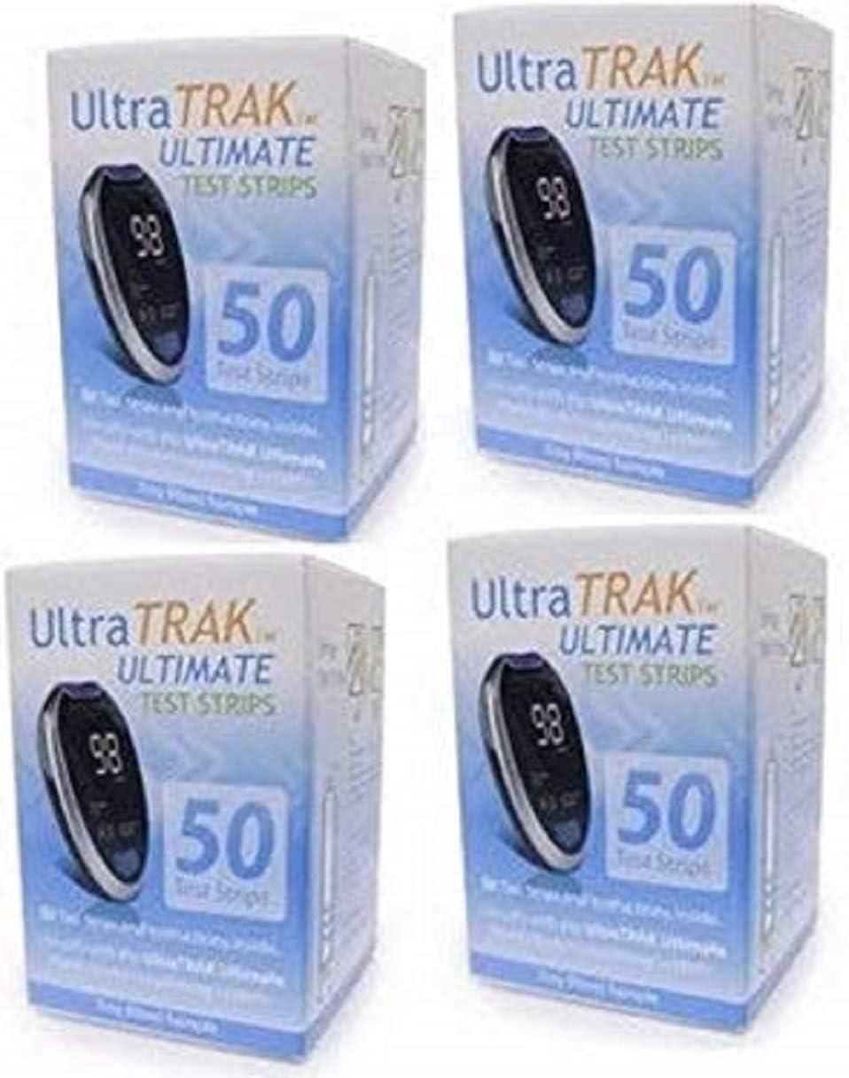 200 Ct Test Strips + Free Ultra Trak Ultimate Meter - 4 Boxes 50 Strips ...