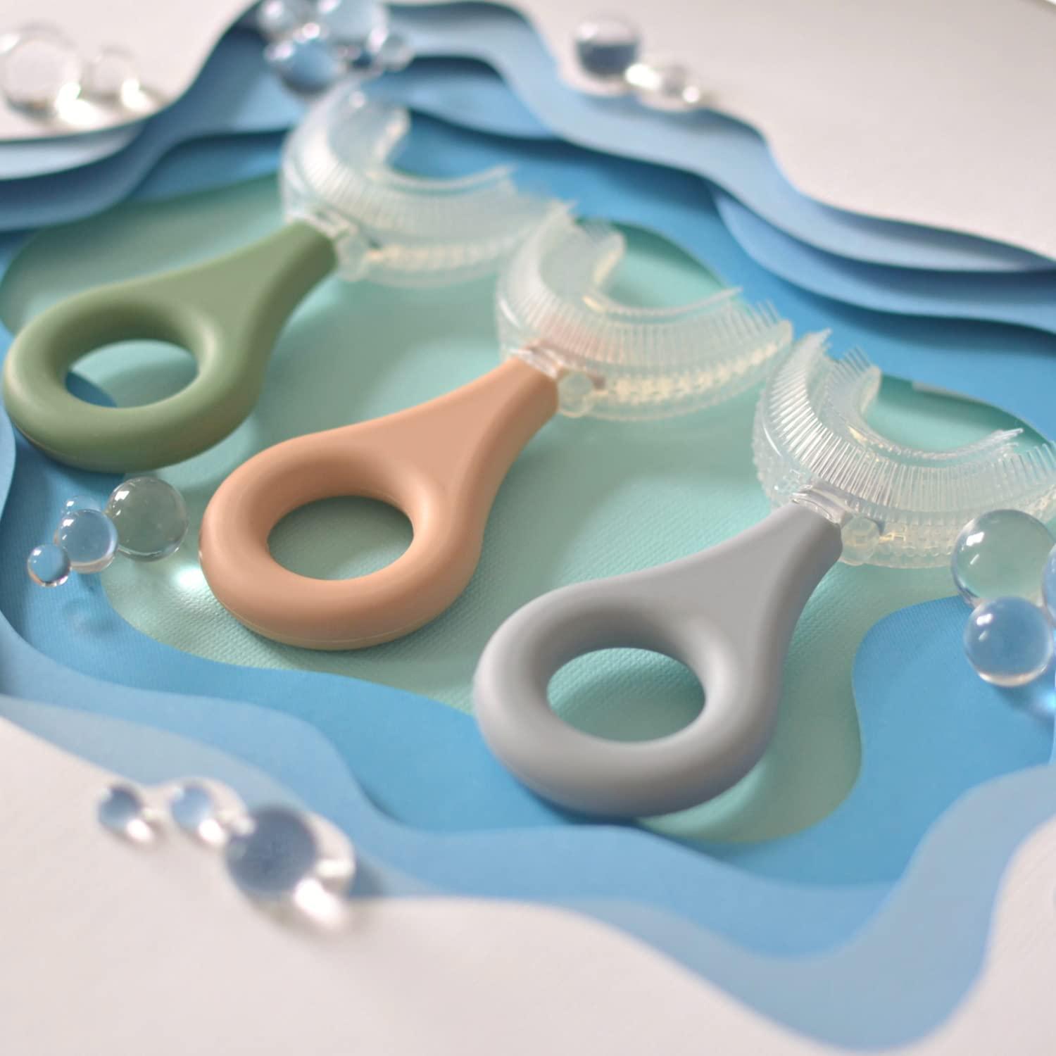 Happy Bubble Premium Soft Silicone U-Shaped Toddler Toothbrush - Pink ...