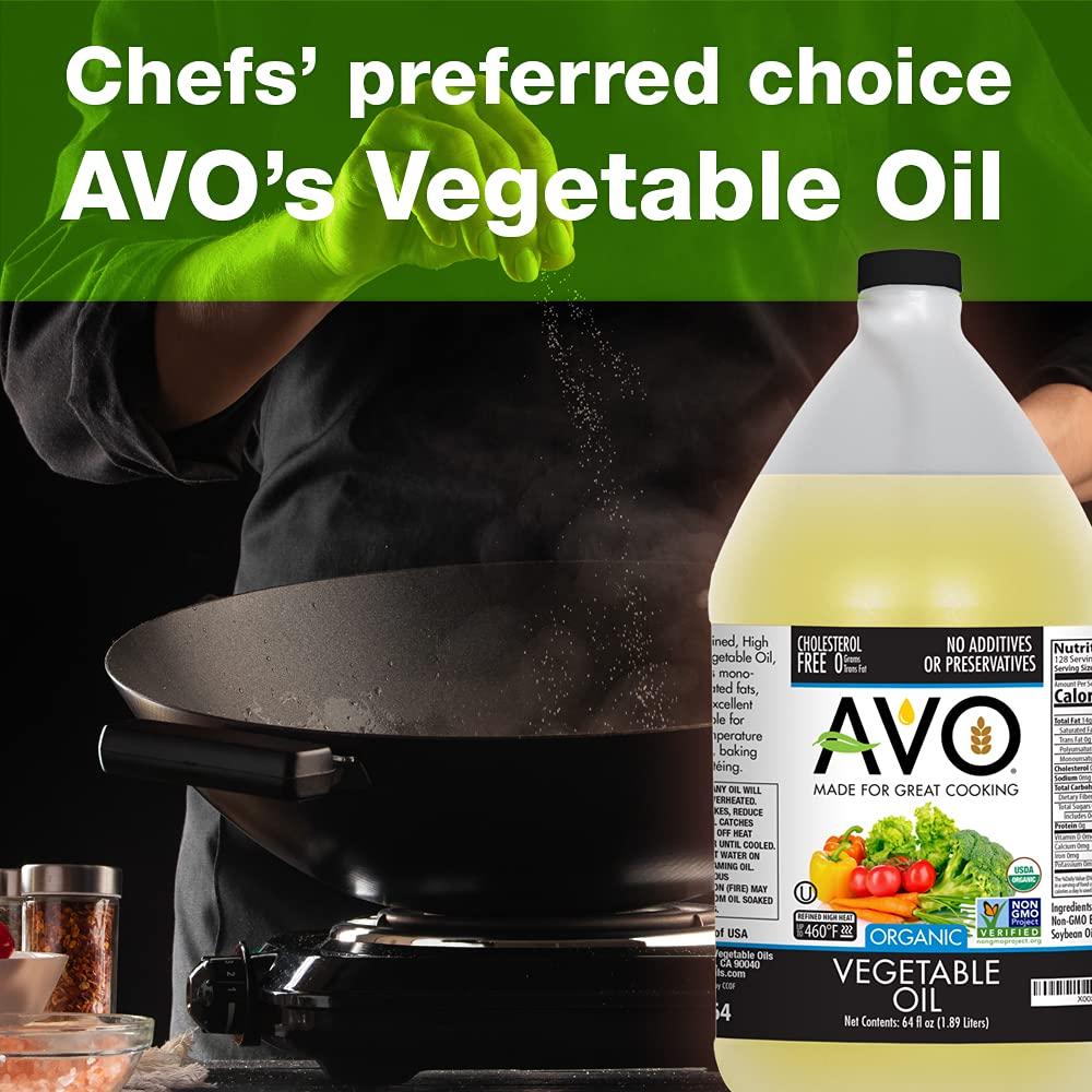 AVO ORGANIC 100% VEGETABLE Oil 64 Fl-oz (Half a Gallon) NO ...
