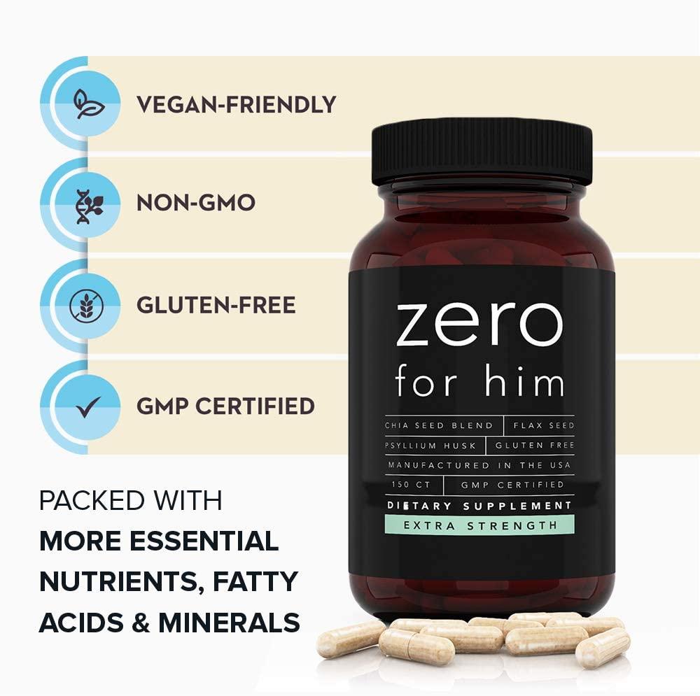 Zero for Him Extra Strength - 150 Vegan Capsules - High Fiber ...