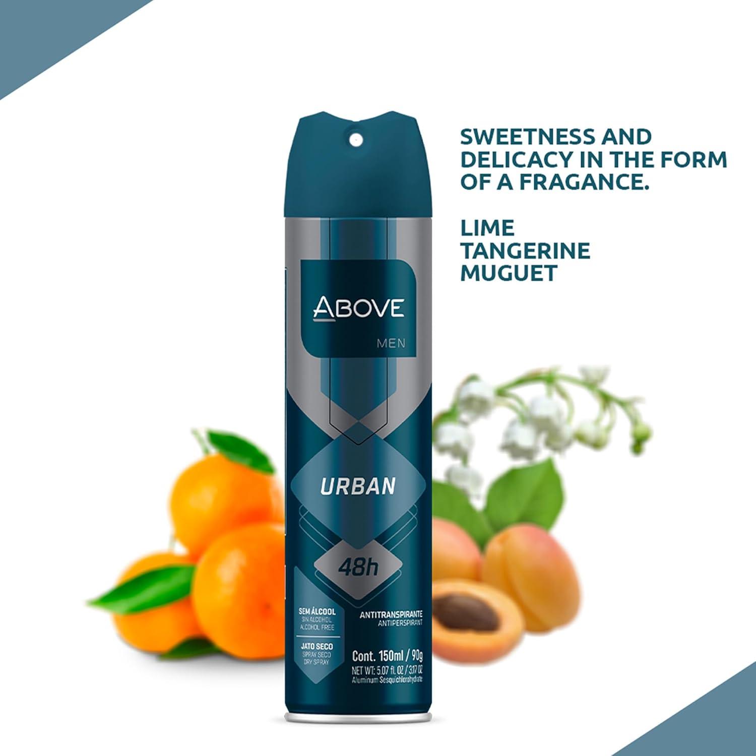 ABOVE 48 Hours Antiperspirant Deodorant Urban 4 Pc - Dry Spray ...