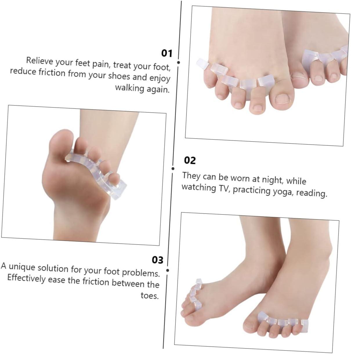 FRCOLOR Silicone Bunion Toe Spreader & Separator - 2 Pairs, Five Toe ...