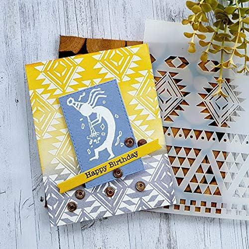 CrafTreat Tribal Stencils - Aztec Borders - 6x6 Inches - Reusable DIY ...