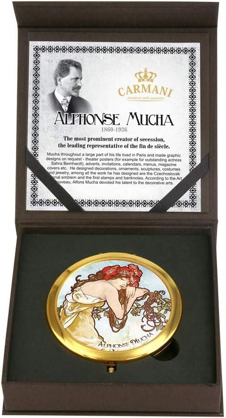 CARMANI Gold Plated Bronze Pocket Mirror - Compact Travel Mirror with ...