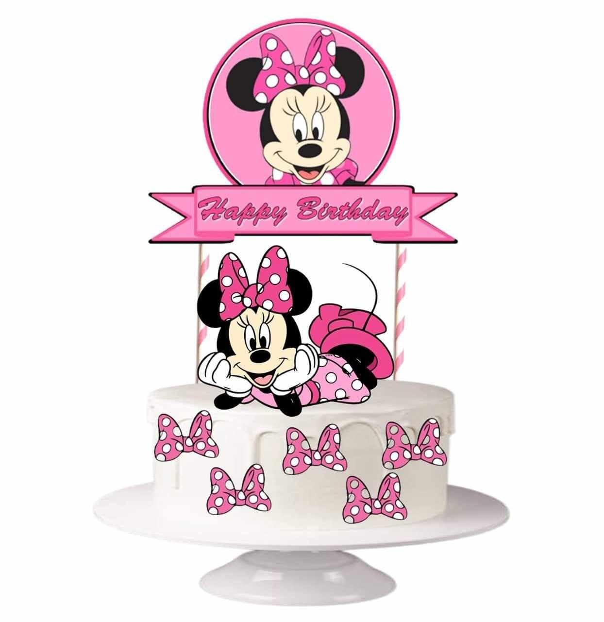 Pink Birthday Cake Topper Cake Decoration Self-assembly | Buy Now with ...