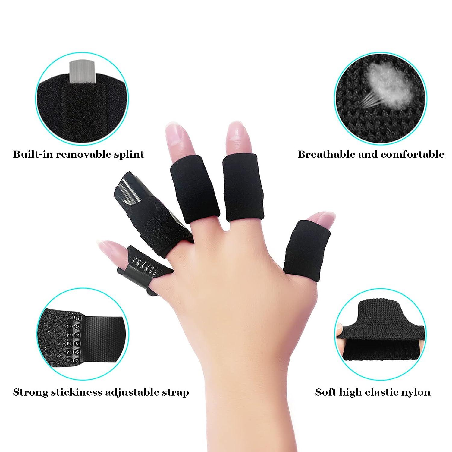 Finger Support Splints Set - 4 Adjustable Trigger Finger Splints + 10 ...