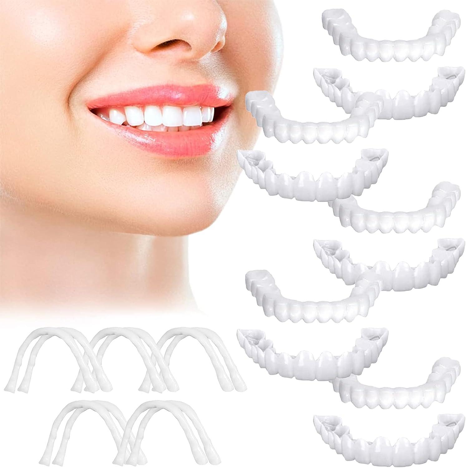 6 PCS Fake Dentures Teeth for Women and Men - Dental Veneers for ...