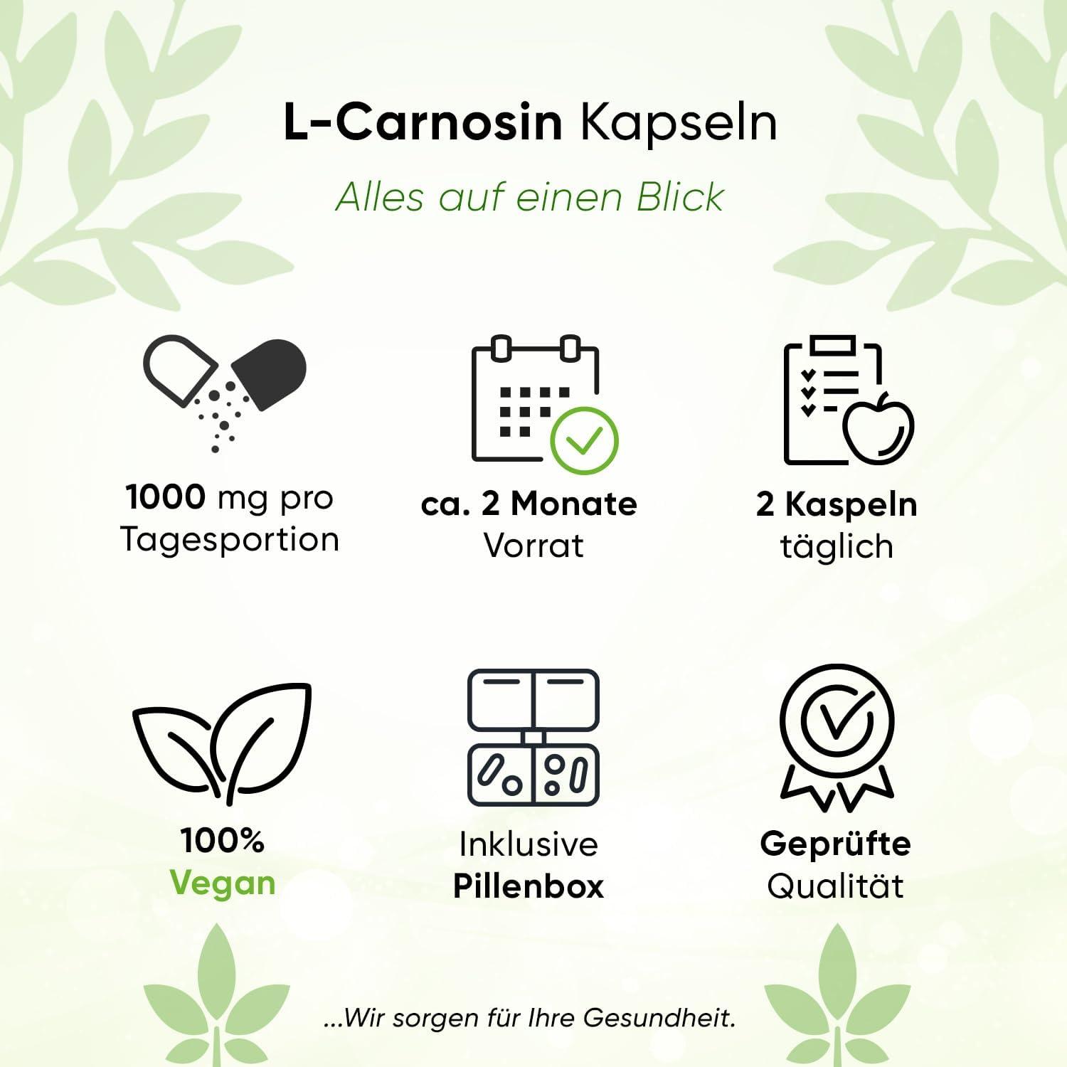 Buy BioTary L-Carnosin 1000 mg - Vegan Capsules (100 pcs) | High ...