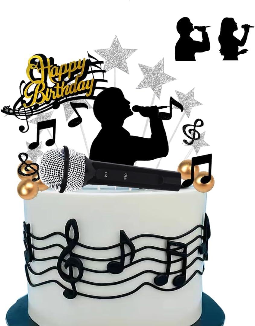 Microphone Music Cake Topper Karaoke Singer Birthday Cake Decor | Buy ...