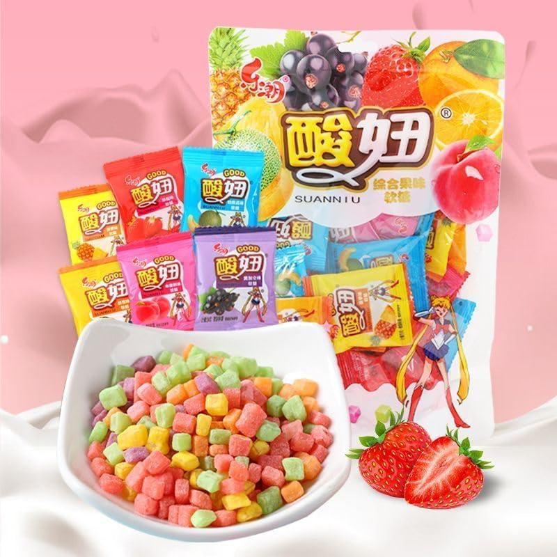 Super sour fruit candy sweet&sour fruit fudge gummies strawberry ...