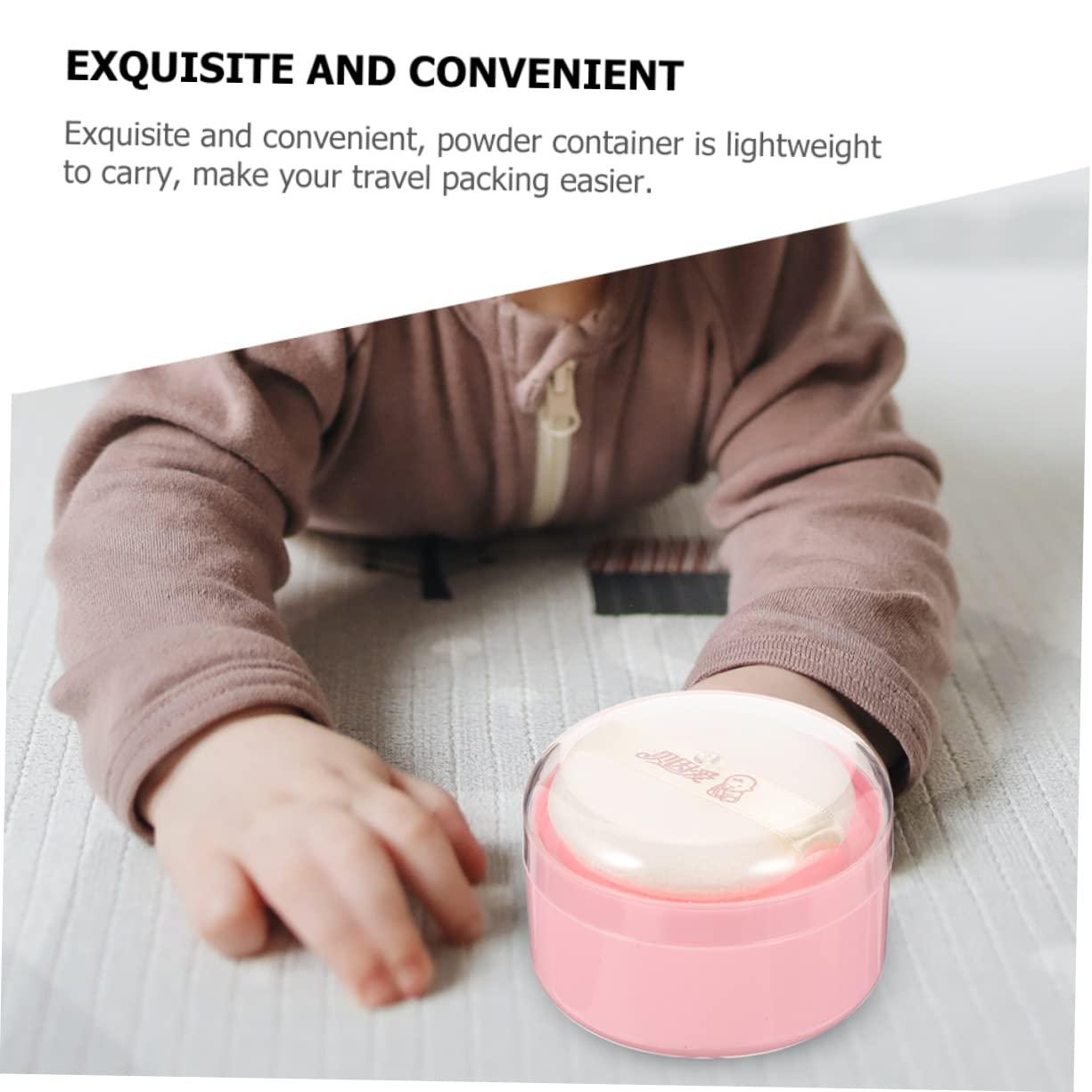GAFOKI 4pcs Baby Powder Puff Travel Dispenser - Pink Loose Powder Puff ...