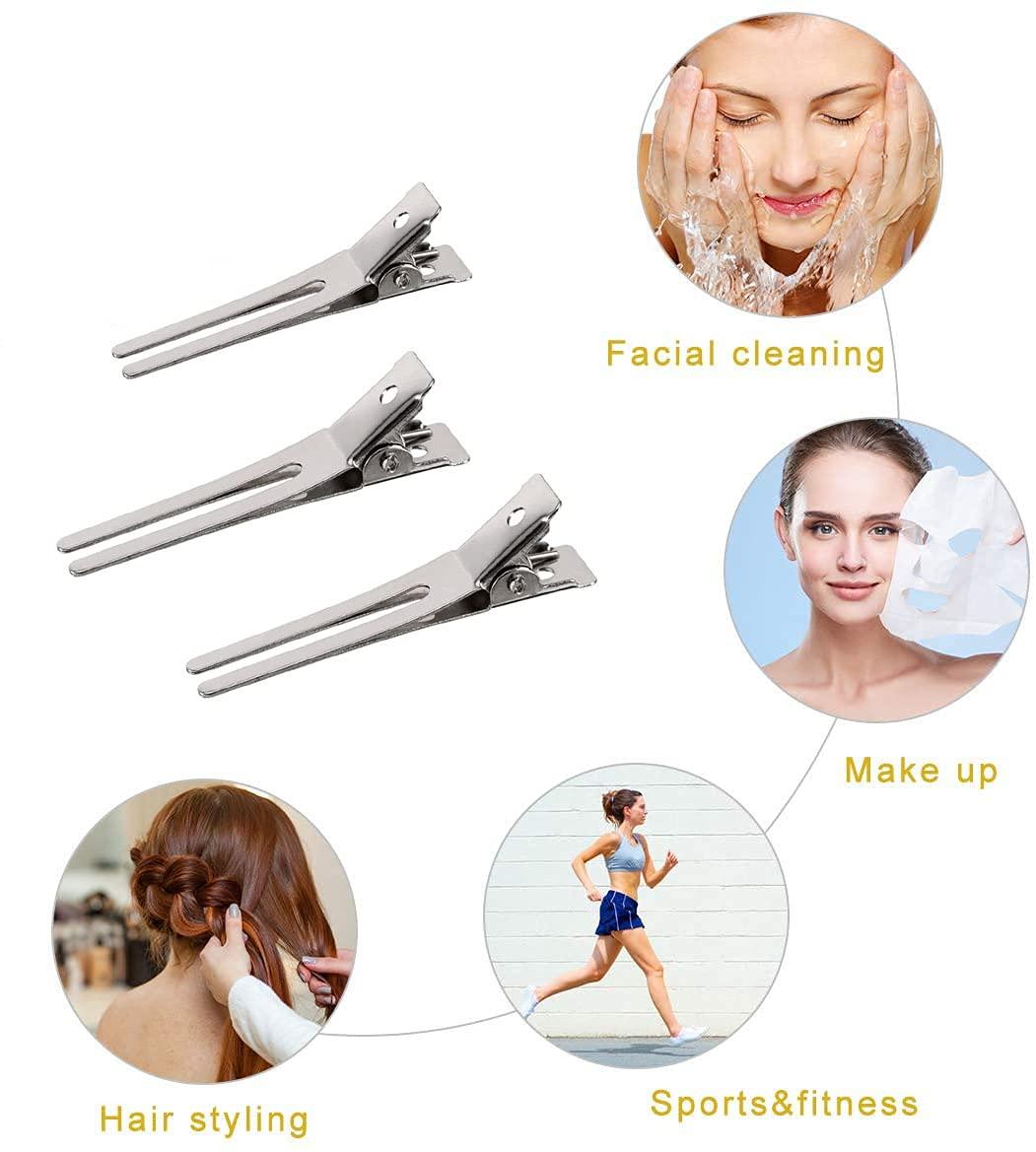 ZEACct 50 Metal Alligator Hair Clips - Double Prong Curl Clips & DIY ...