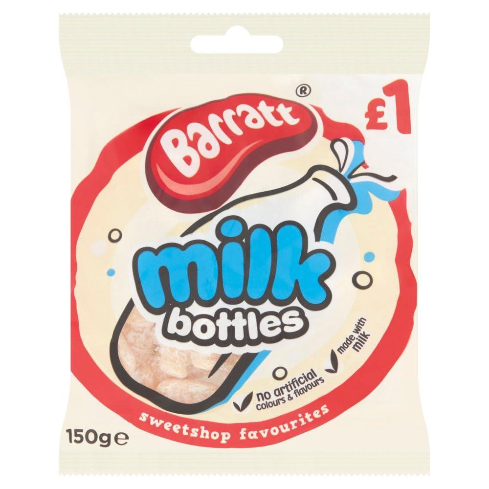Barratt Sweet Shop Milk Bottles Sweets 150g PMP Bags (Pack of 12) | Buy ...