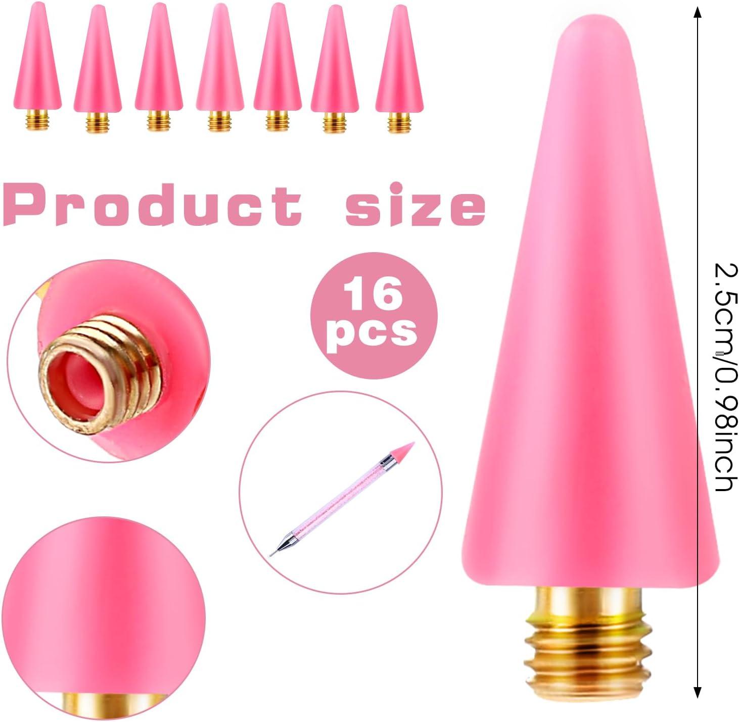 Lusofie 16Pcs Wax Replacement Head Tips for Nail Rhinestones Picker ...
